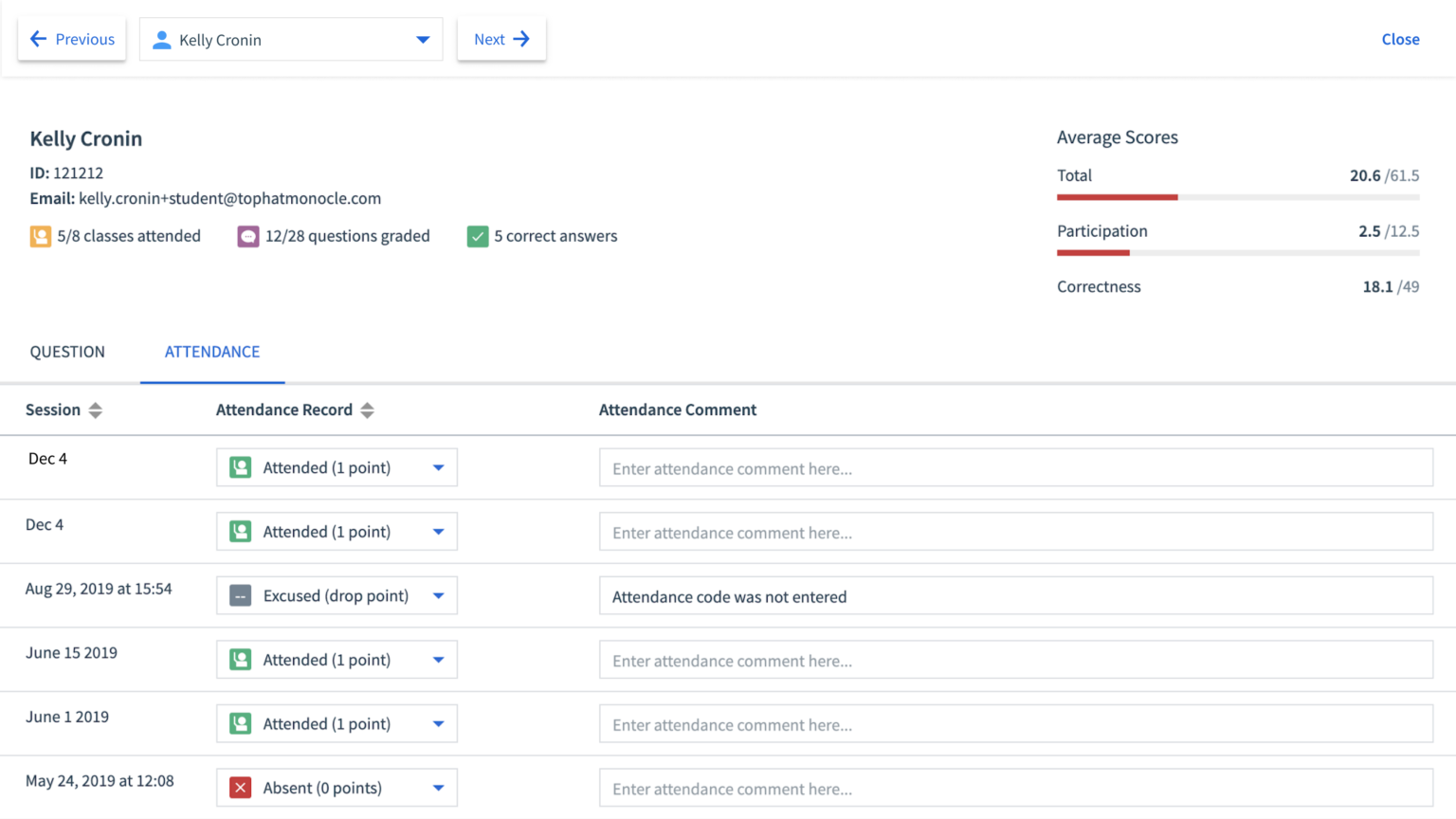 Attendance | Top Hat